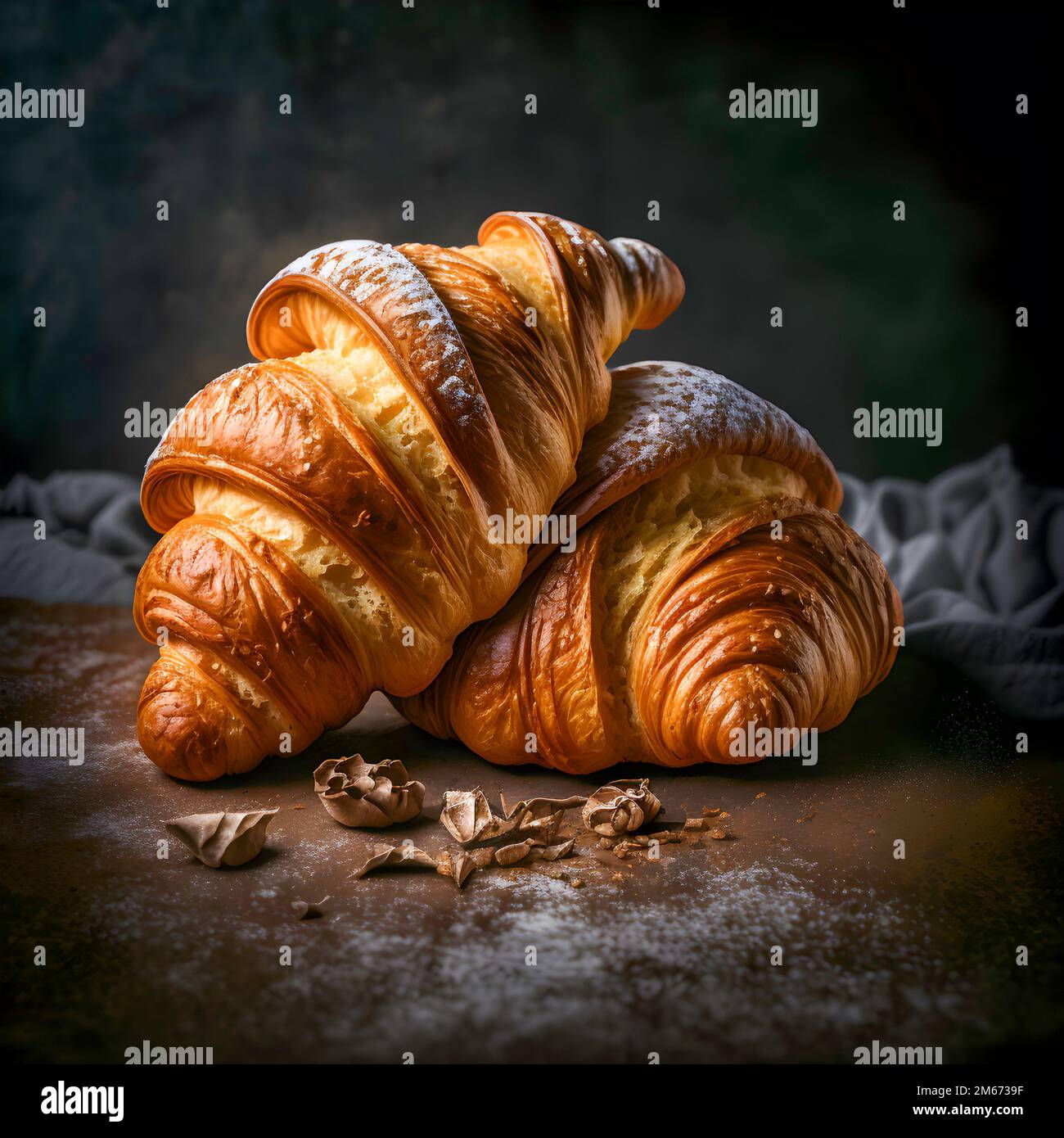 flaky, buttery layers of a freshly baked croissant. The warm, golden ...