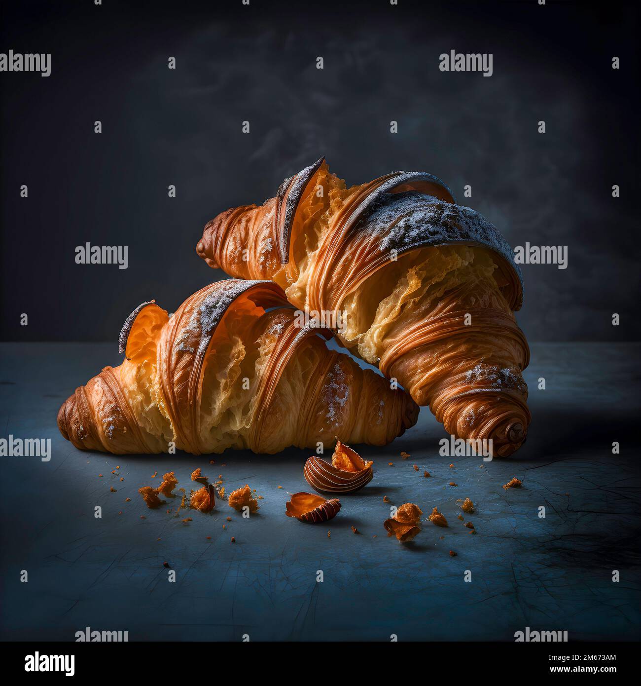 flaky, buttery layers of a freshly baked croissant. The warm, golden ...