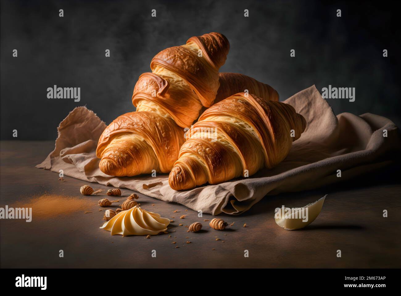 flaky, buttery layers of a freshly baked croissant. The warm, golden ...