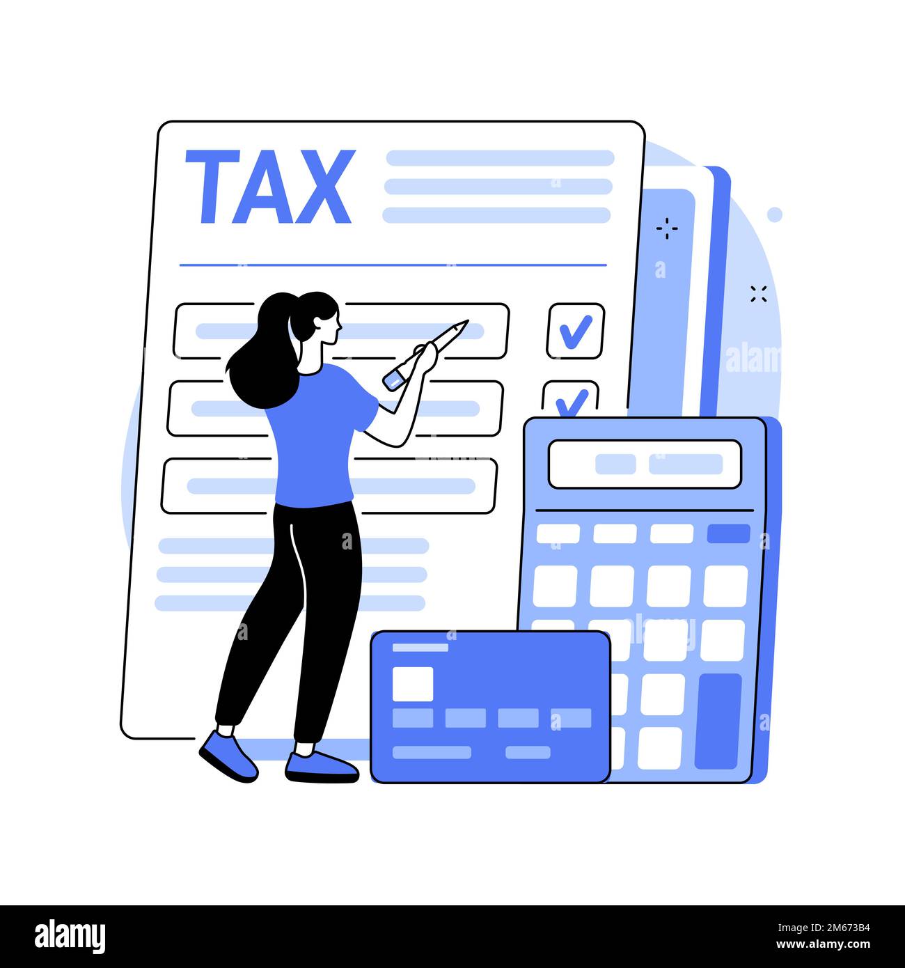 Tax form abstract concept vector illustration. Tax form number, online ...
