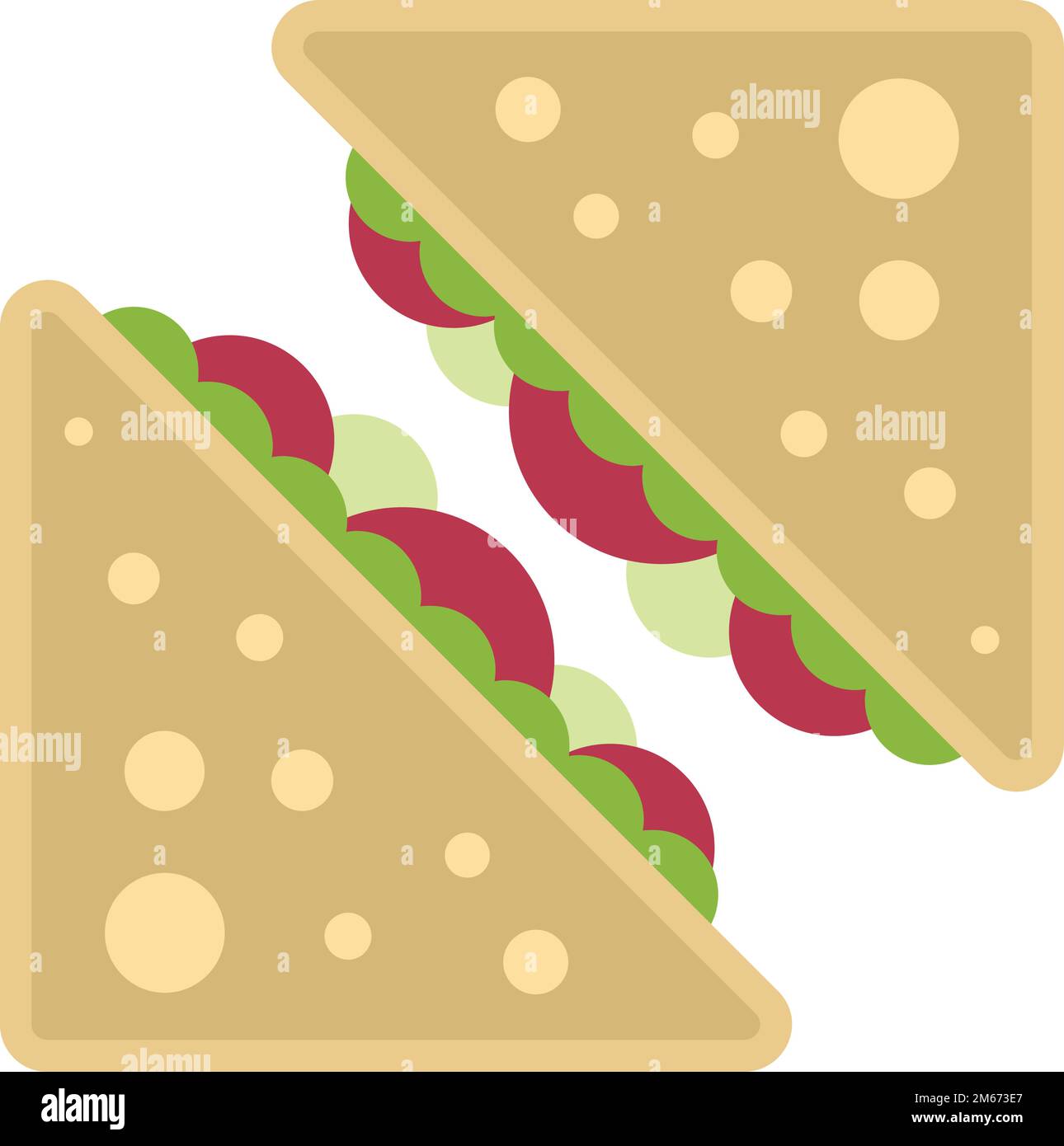 Home sandwich icon flat vector. Lunch food. Healthy dinner isolated ...