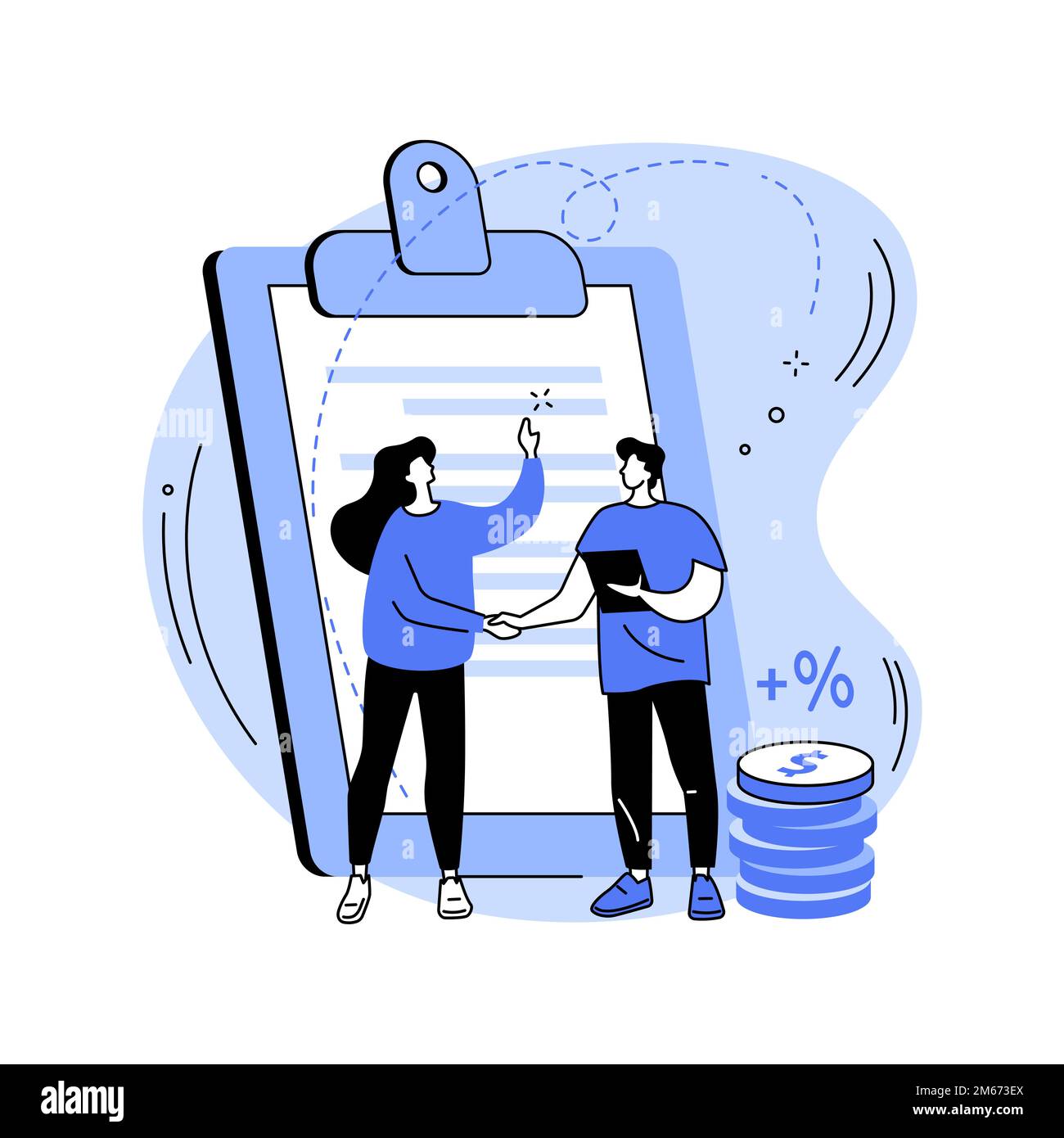 Money lending abstract concept vector illustration. Small money lenders ...