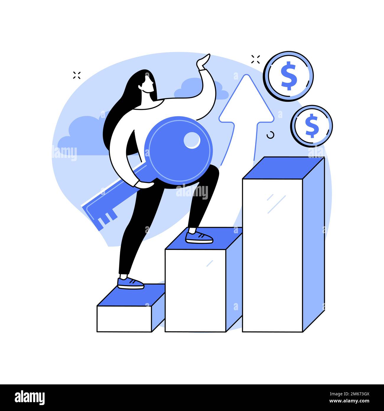 Key to success abstract concept vector illustration. Business success ...