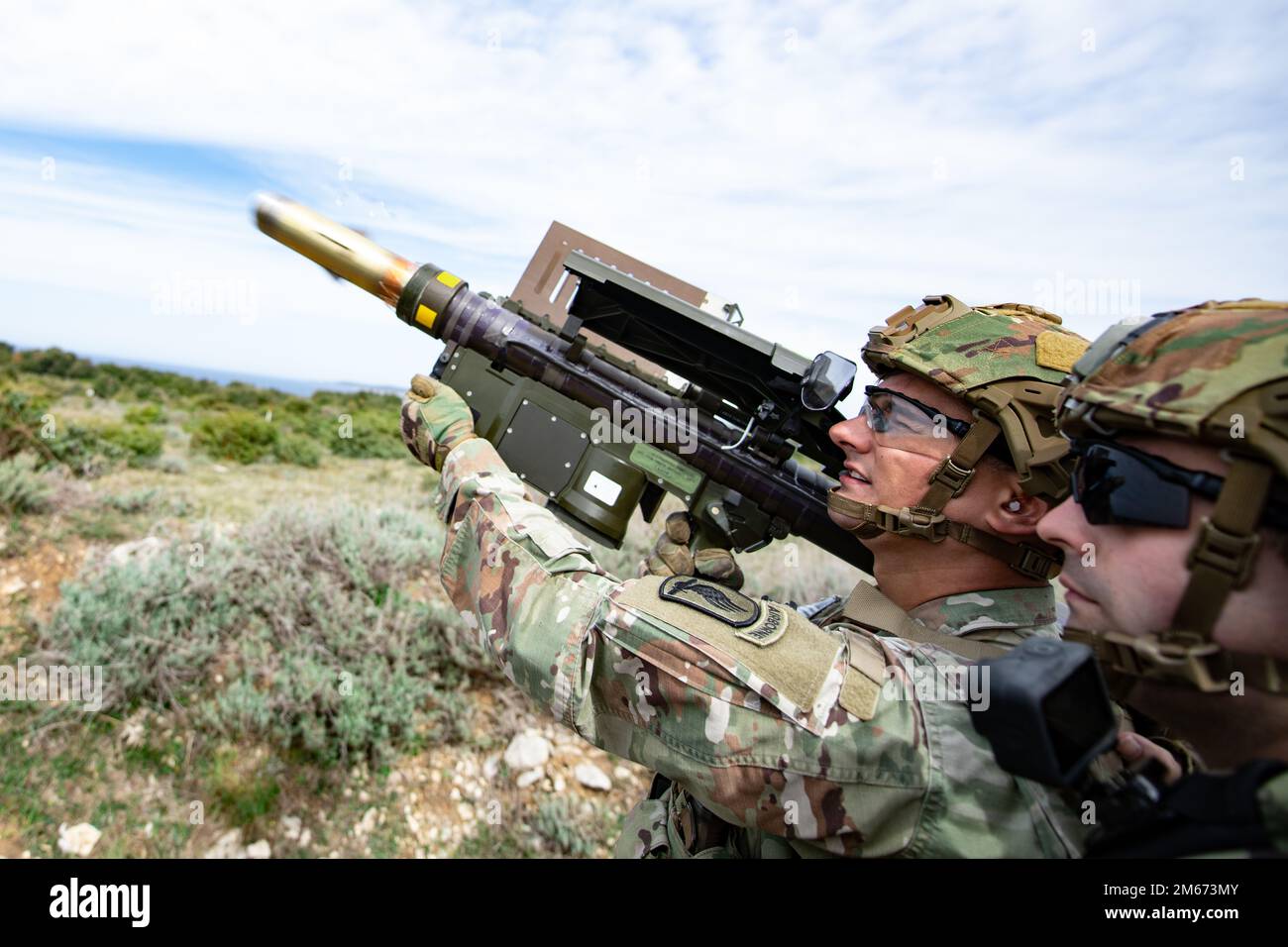 U.S. Army paratroopers assigned to the 173rd Airborne Brigade fire a ...