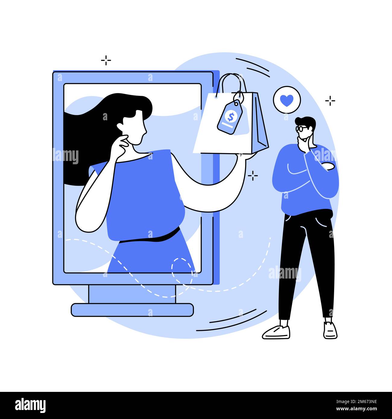 Interactive advertising abstract concept vector illustration. Customer ...