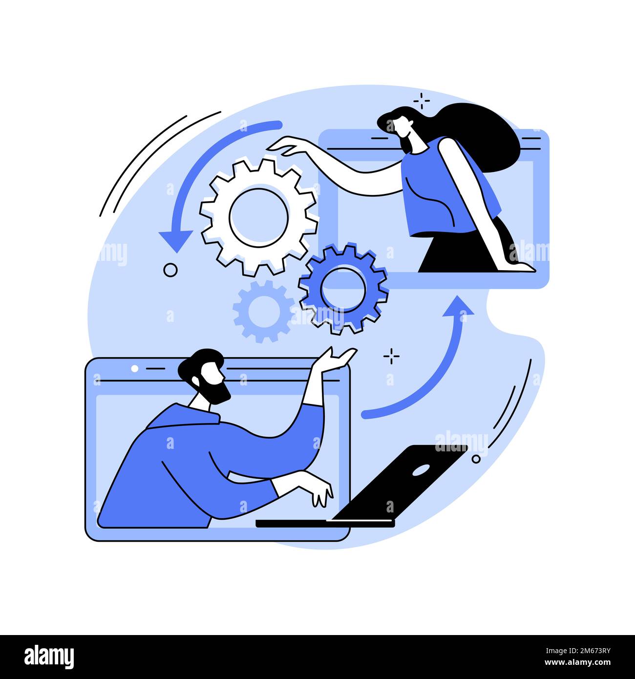 Cooperation Abstract Concept Vector Illustration Online Collaboration