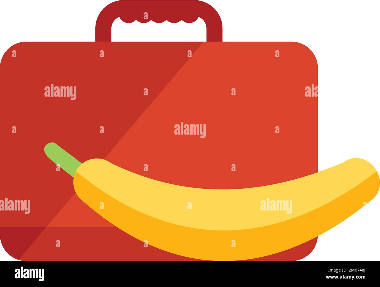 Kid school lunchbox icon flat vector. Dinner food. Meal healthy ...