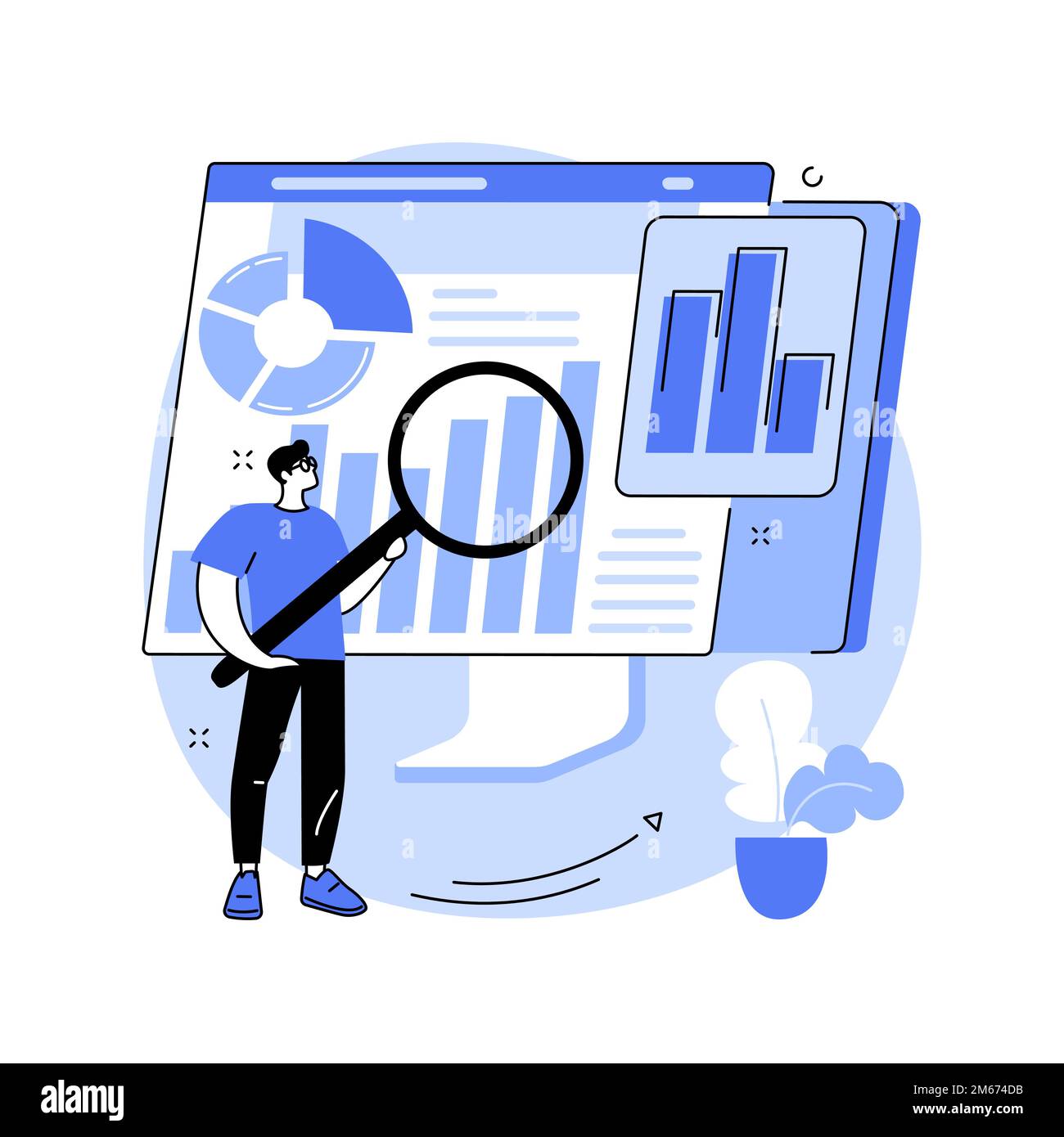 Digital auditing abstract concept vector illustration. Digital ...