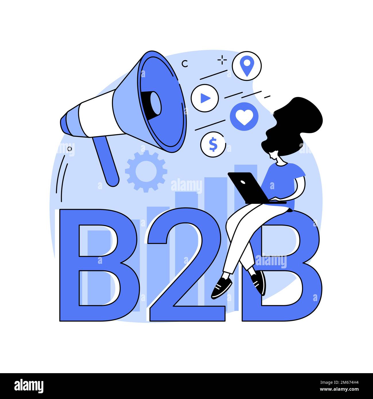B2B marketing abstract concept vector illustration. Business to ...