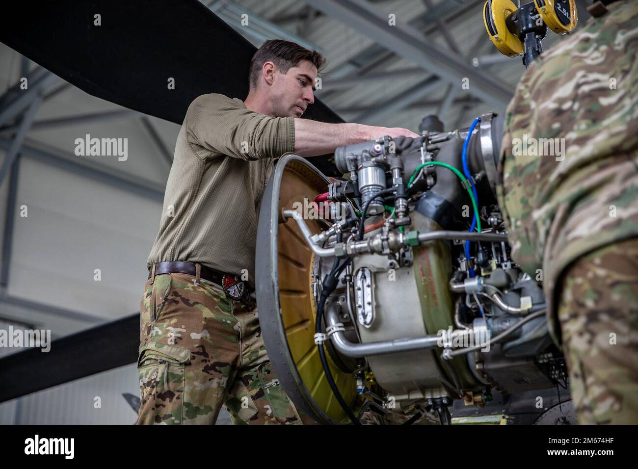 U.S. Army Sgt. John Williams, Apache helicopter repairer, assigned to ...