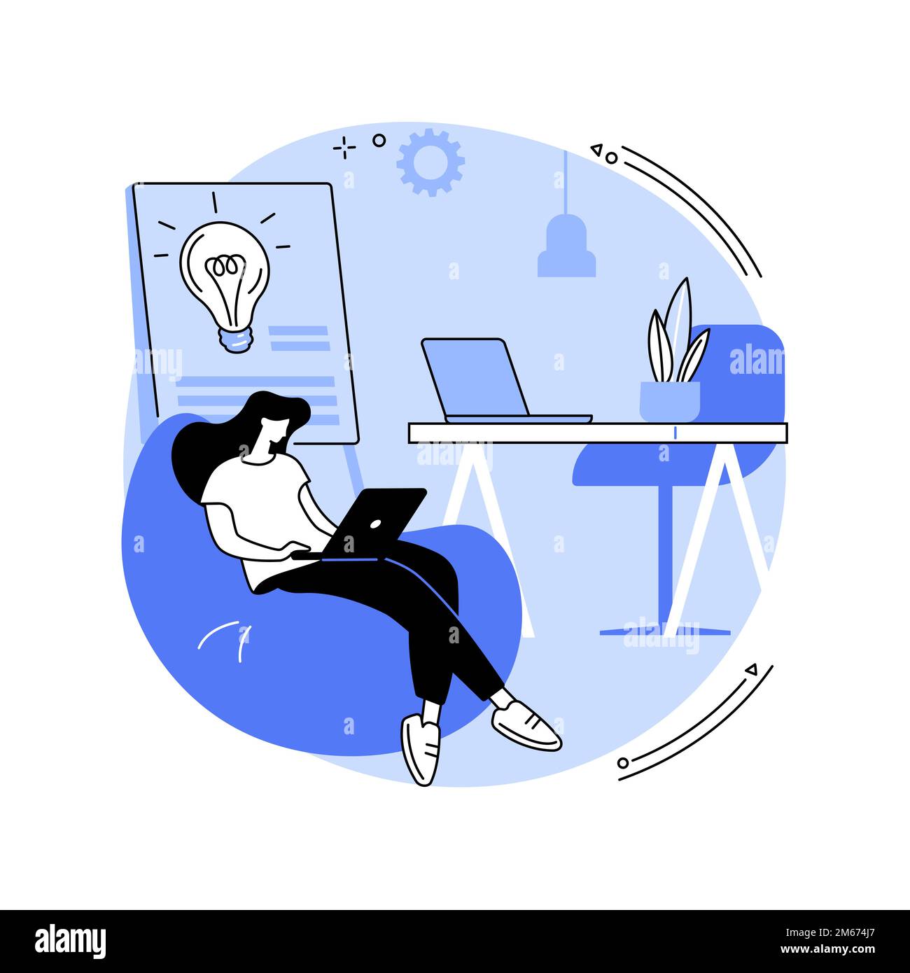 Modern workplace abstract concept vector illustration. Modern working ...