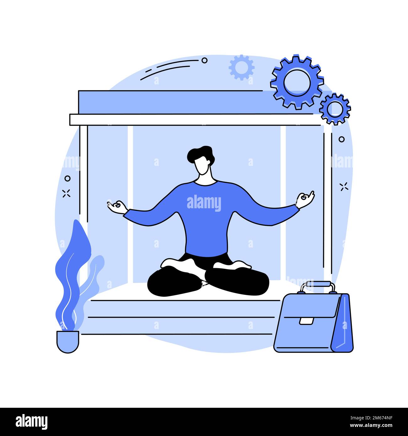 Office meditation booth abstract concept vector illustration. Office ...