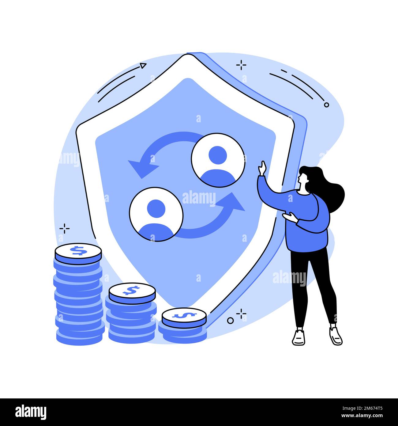 Peer-to-Peer insurance abstract concept vector illustration. P2P ...