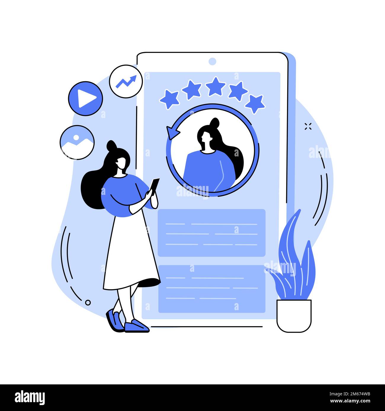 Online identity management abstract concept vector illustration. Image ...