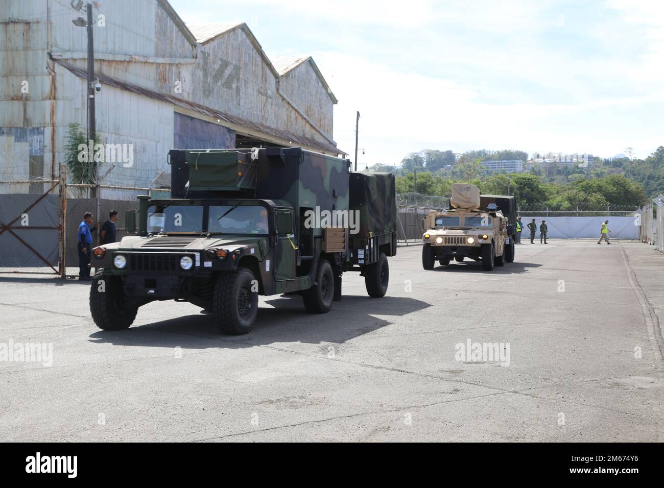 As part of the Army Prepositioned Stock 3, military vehicles are staged ...