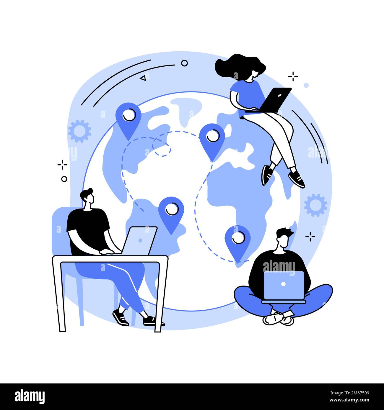 Outsourcing abstract concept vector illustration. Business process ...