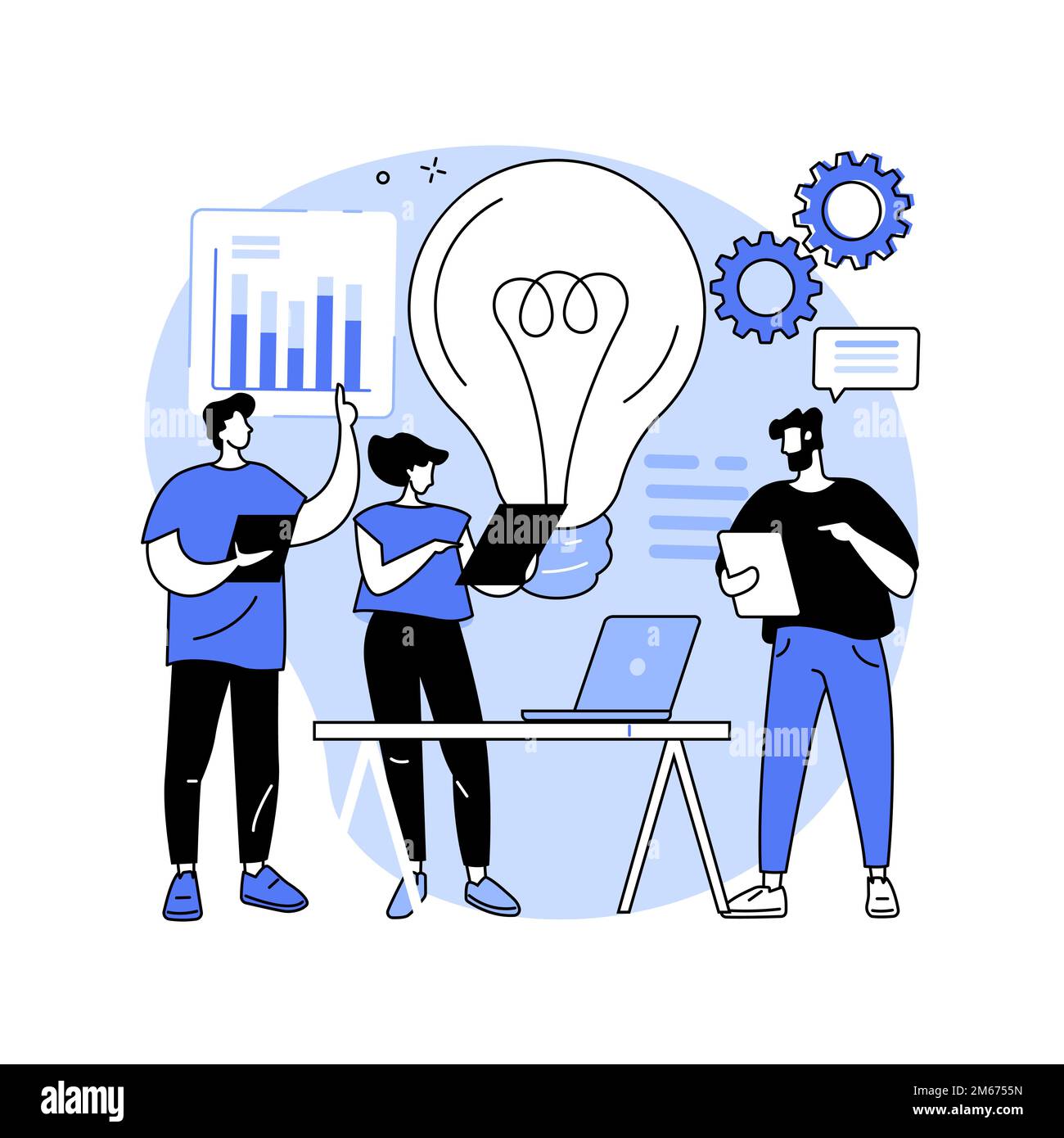 Brainstorm abstract concept vector illustration. Group creativity technique, list of creative ...