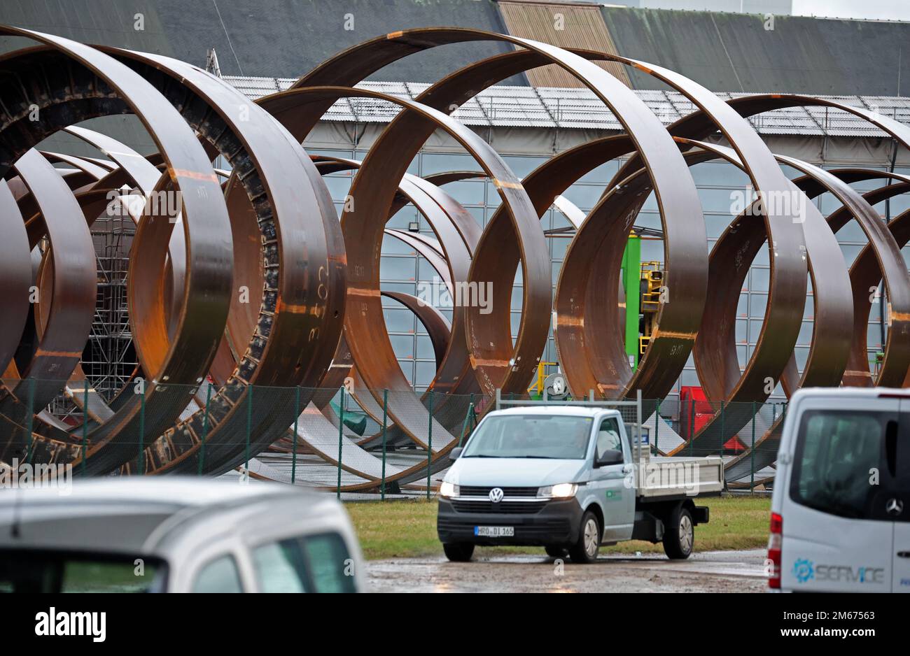 Rostock, Germany. 02nd Jan, 2023. At the EEW Special Pipe Constructions ...