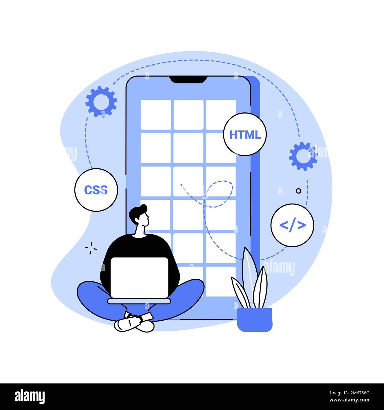 Hybrid mobile app abstract concept vector illustration. Software ... Hybrid mobile app abstract concept vector illustration. Software ...