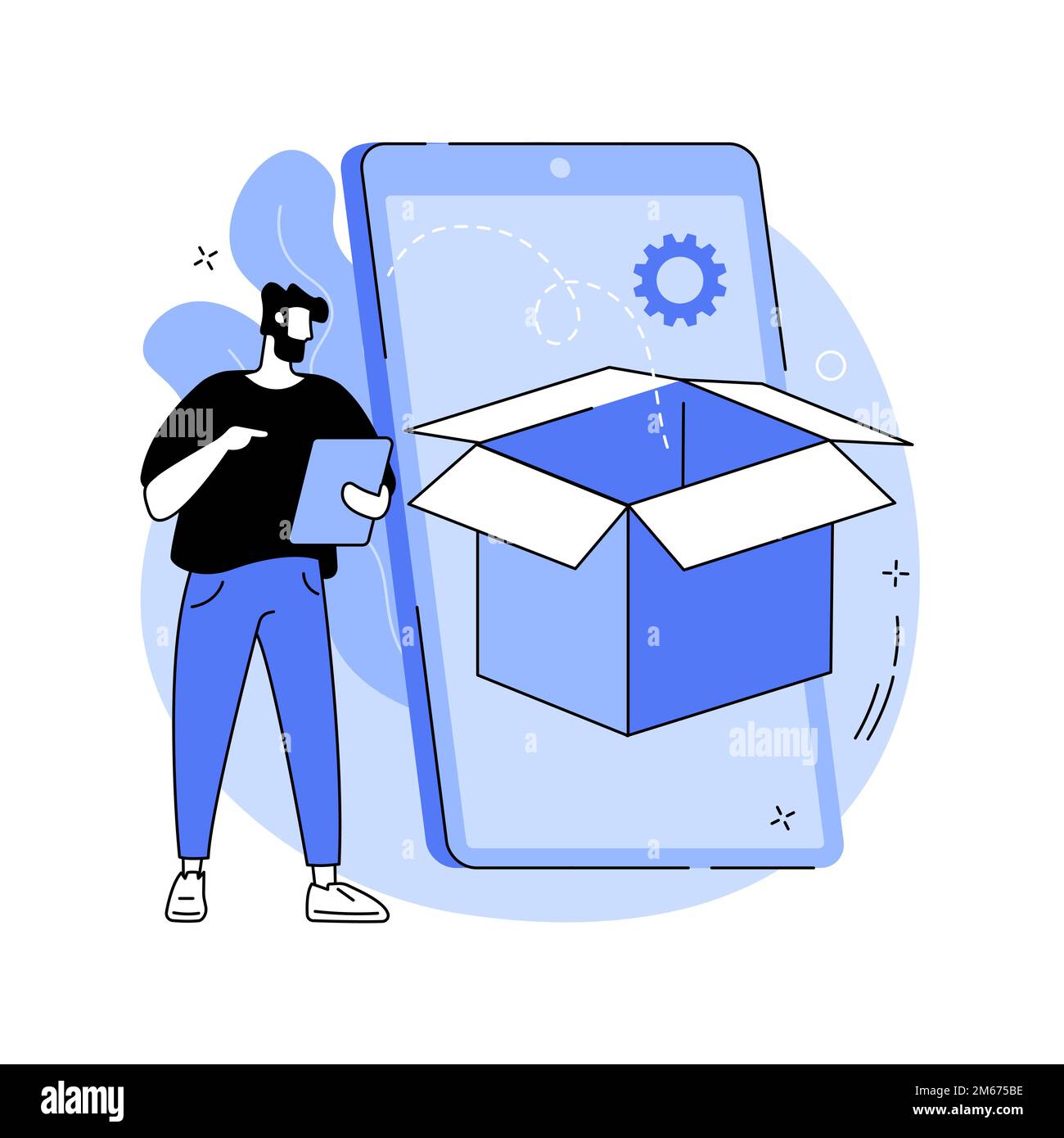 Digital packaging abstract concept vector illustration. Digital ...