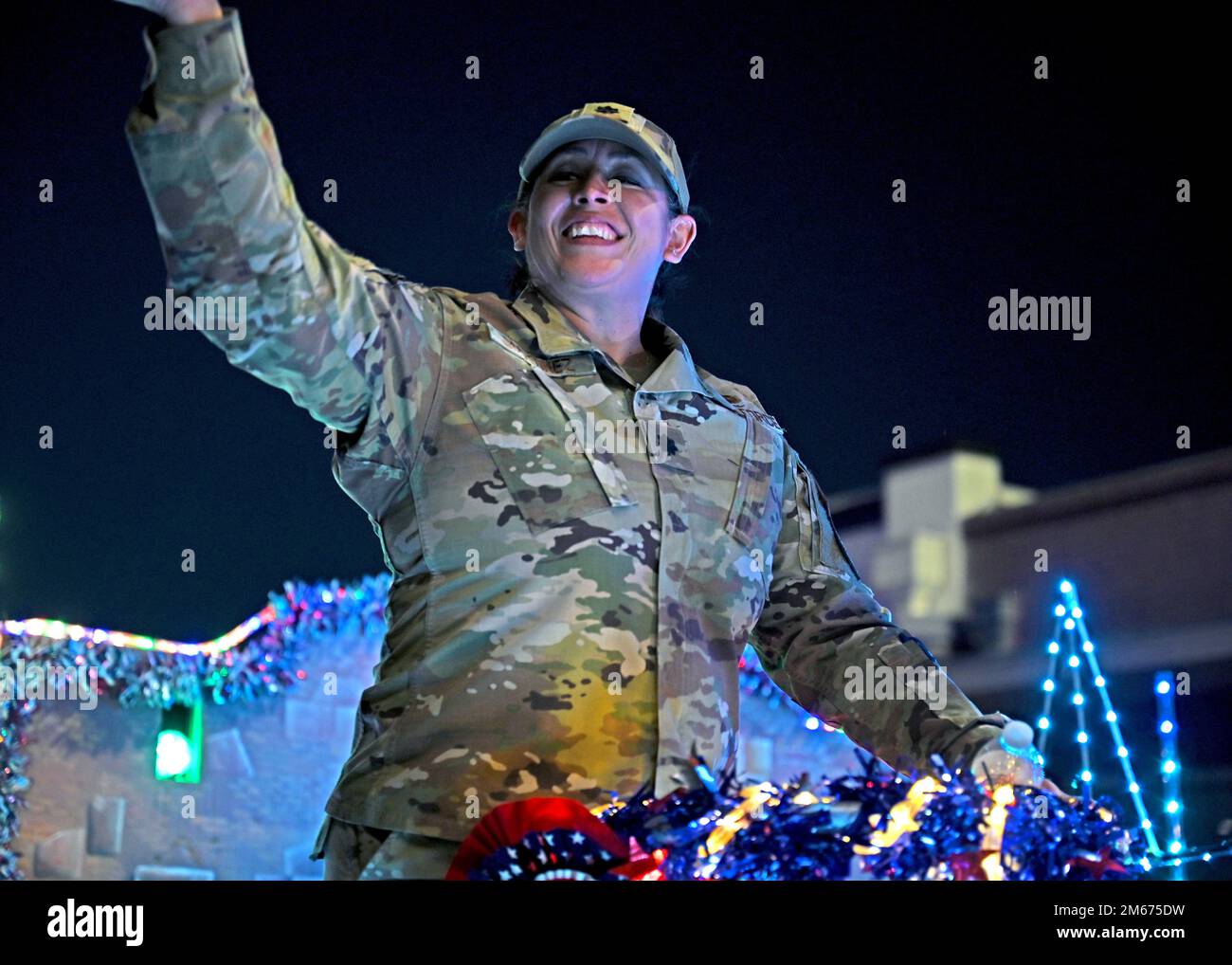 Lt. Col. Carla Martinez, 433rd Maintenance Group commander, waves while ...
