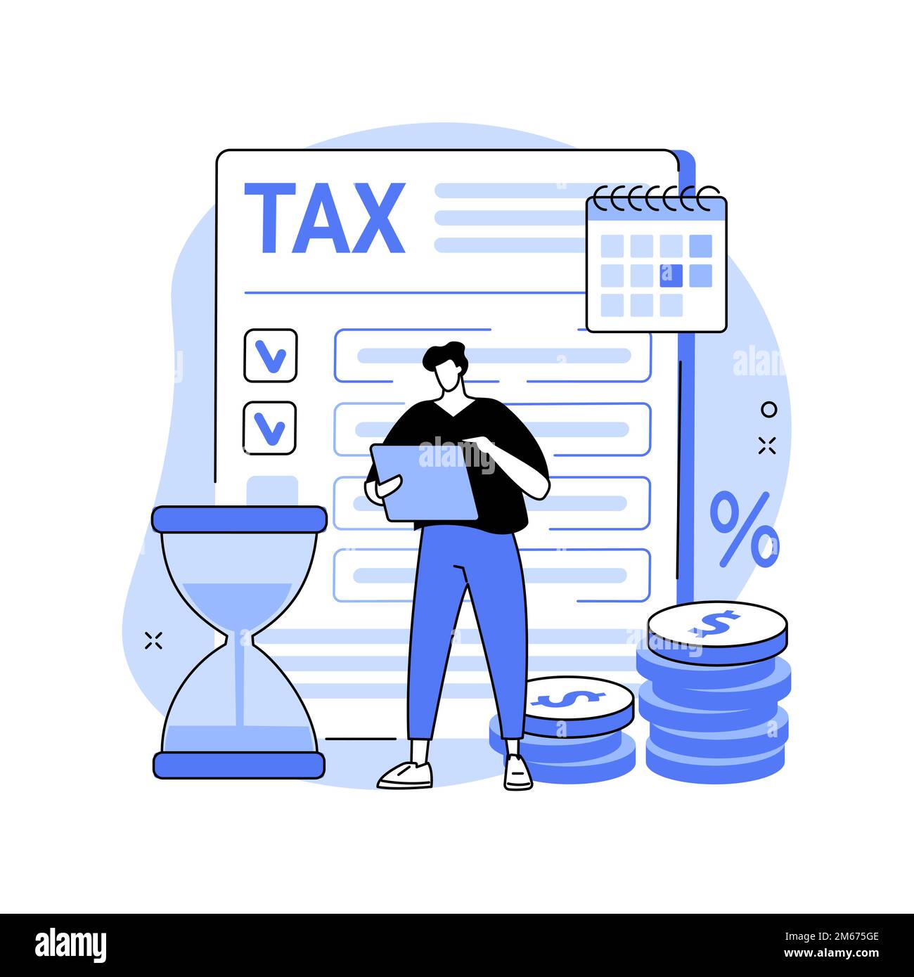 Tax credit abstract concept vector illustration. Save money, calculate ...