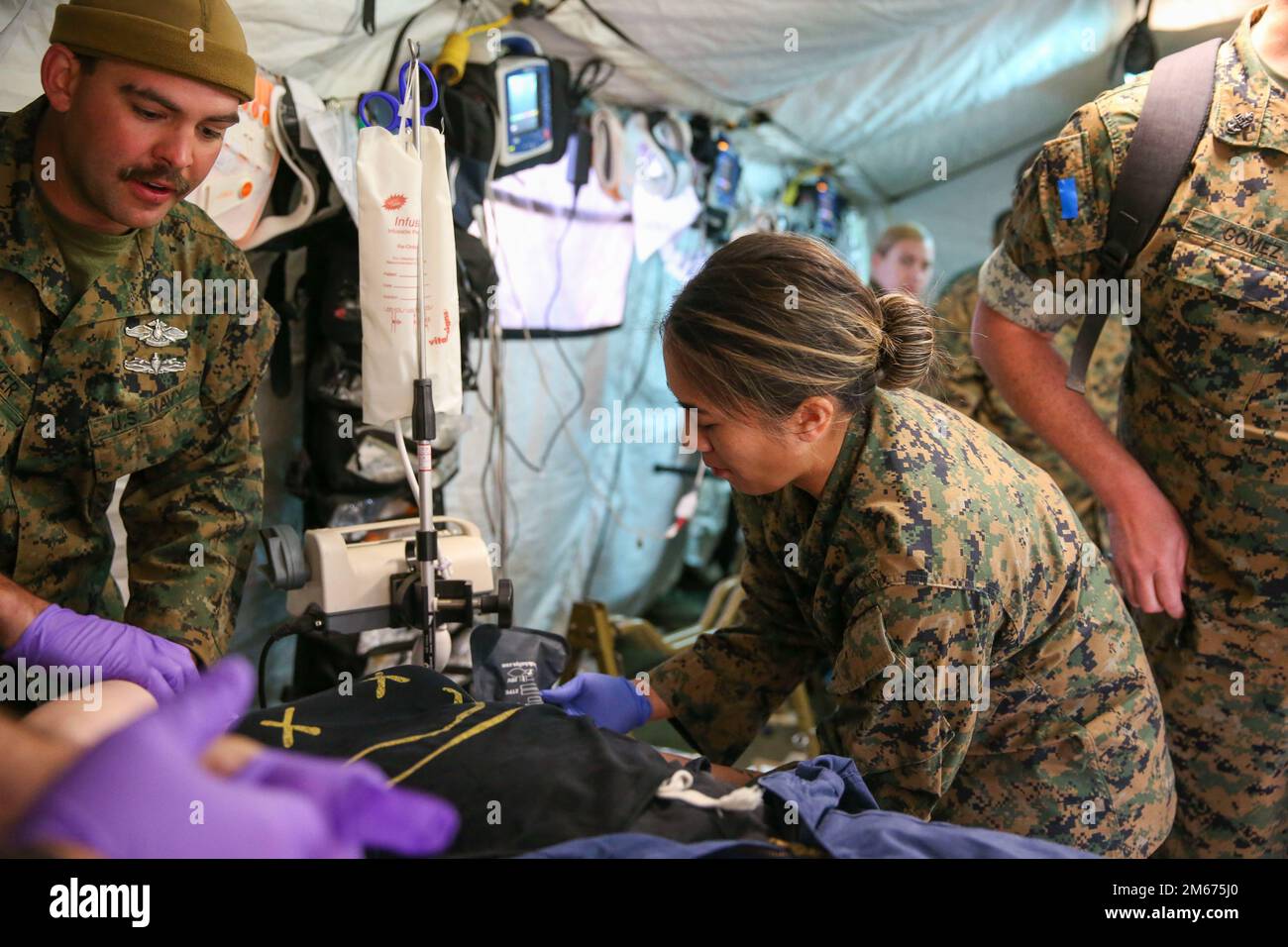 U.S. Navy Hospital Corpsman 2nd Class Rochelle Angeles with 1st Medical ...