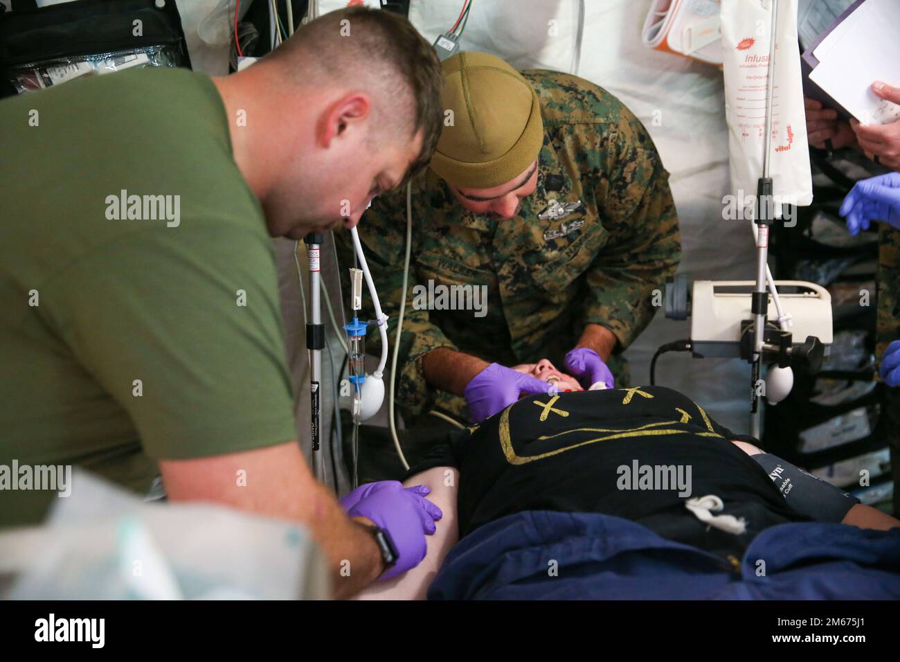 U.S. Sailors with 1st Medical Battalion, 1st Marine Logistics Group, I ...