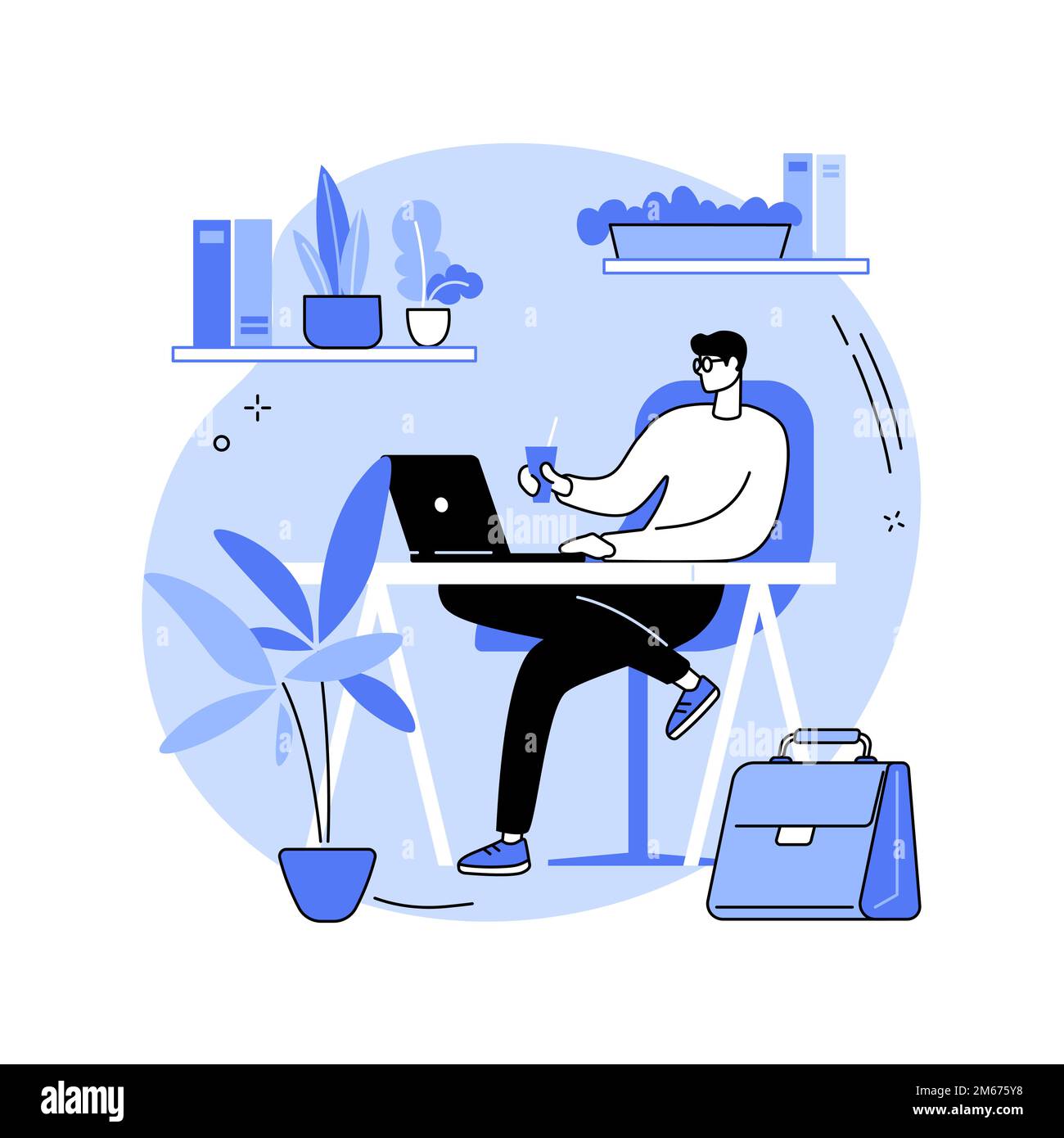 Biophilic design in workspace abstract concept vector illustration ...