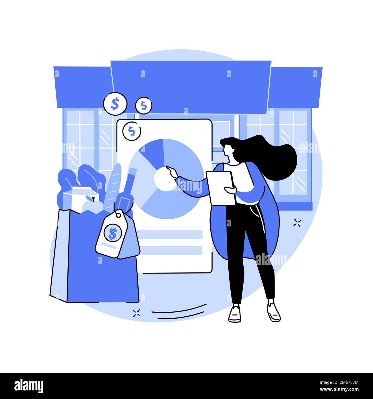 Own consumption abstract concept vector illustration. Household food ...