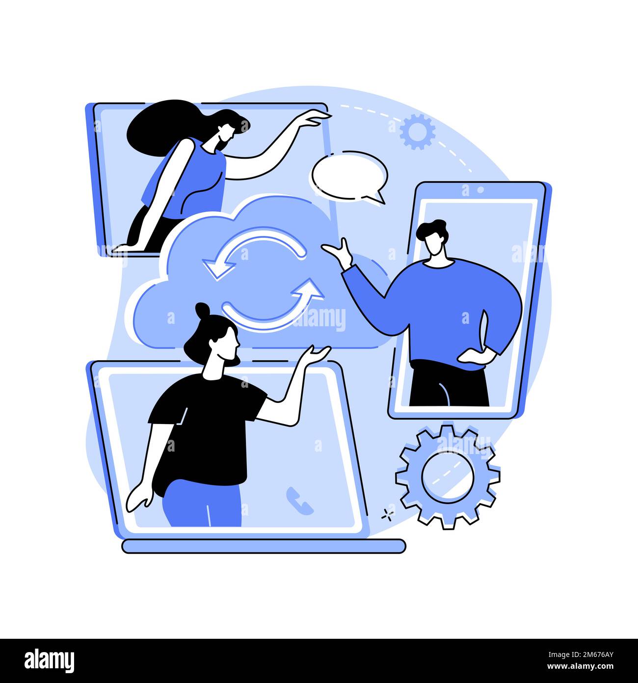 Unified Communication Abstract Concept Vector Illustration Enterprise Communications Platform
