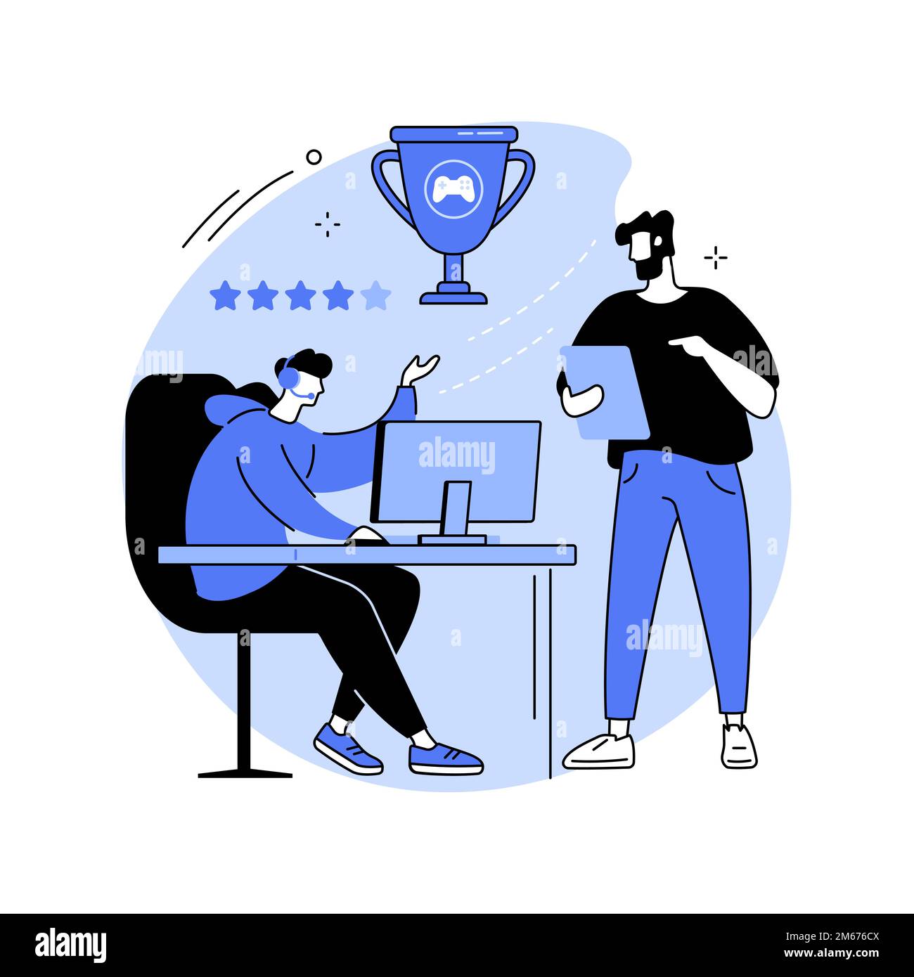 Esports coaching abstract concept vector illustration. Lessons with pro ...