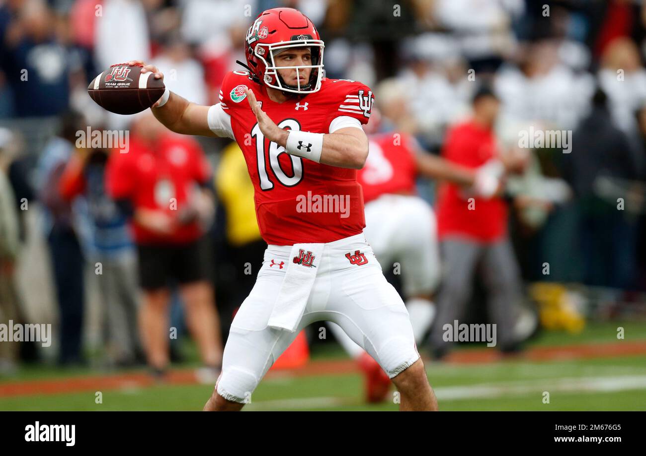 January 02, 2023. Utah Utes quarterback Bryson Barnes (16) pregame ...