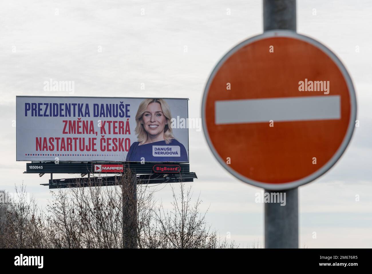 Olomouc, Czech Republic. 31st Dec, 2022. Election billboard for ...