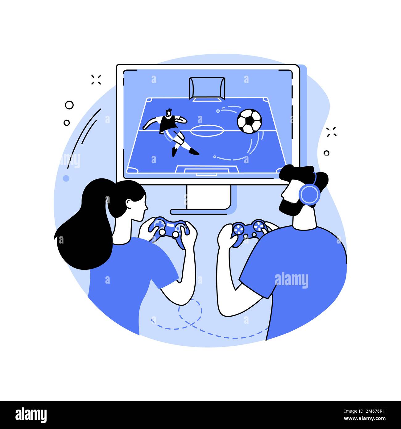 Console gaming isolated cartoon vector illustrations. Friends with ...