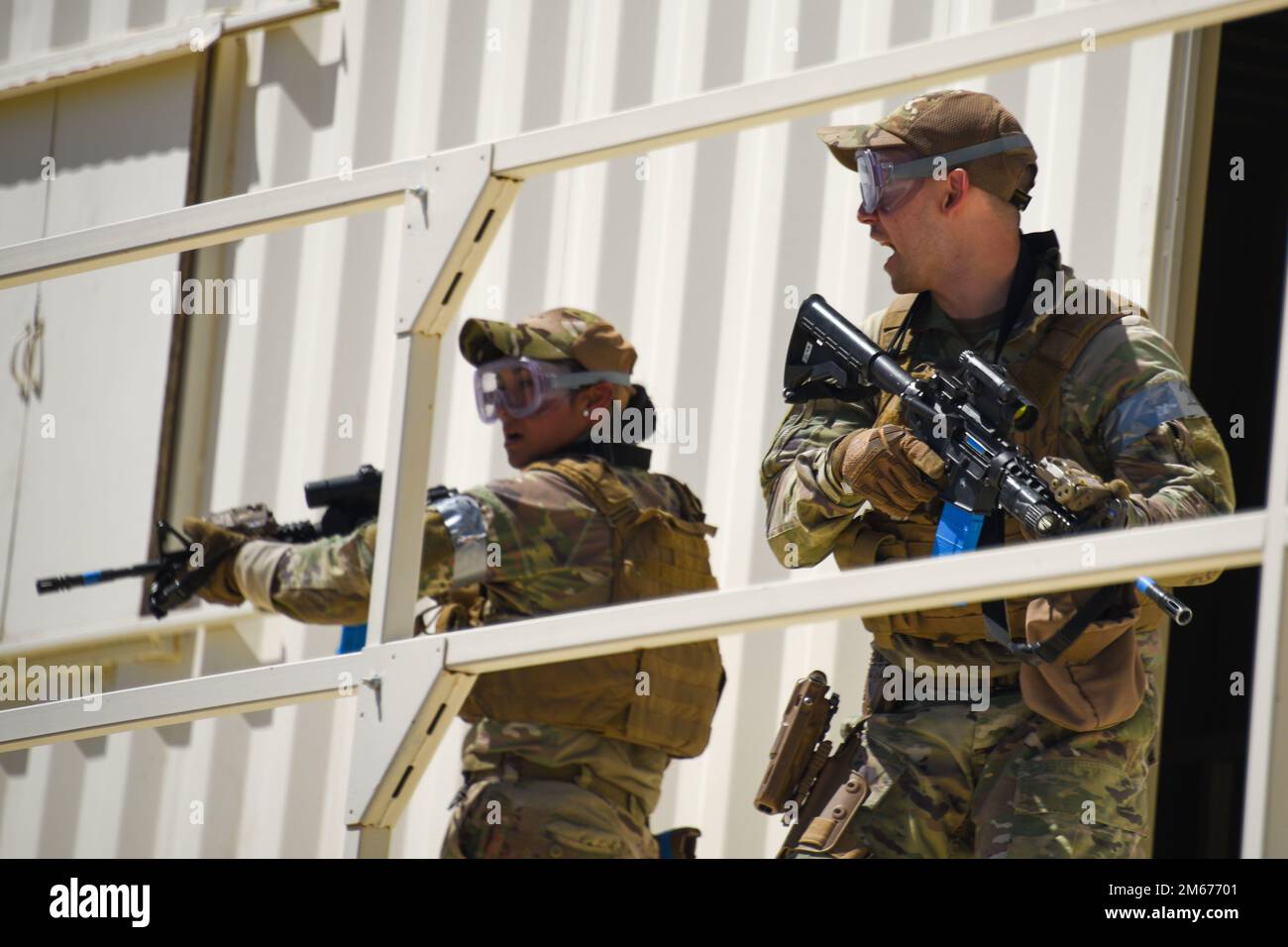 Members of the 355th Security Forces Squadron practice proper close ...