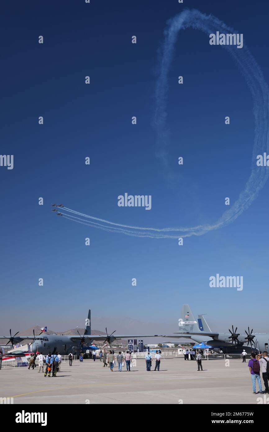 The Brazilian A-29 Super Tucano Aerial Demonstration Team performs a ...