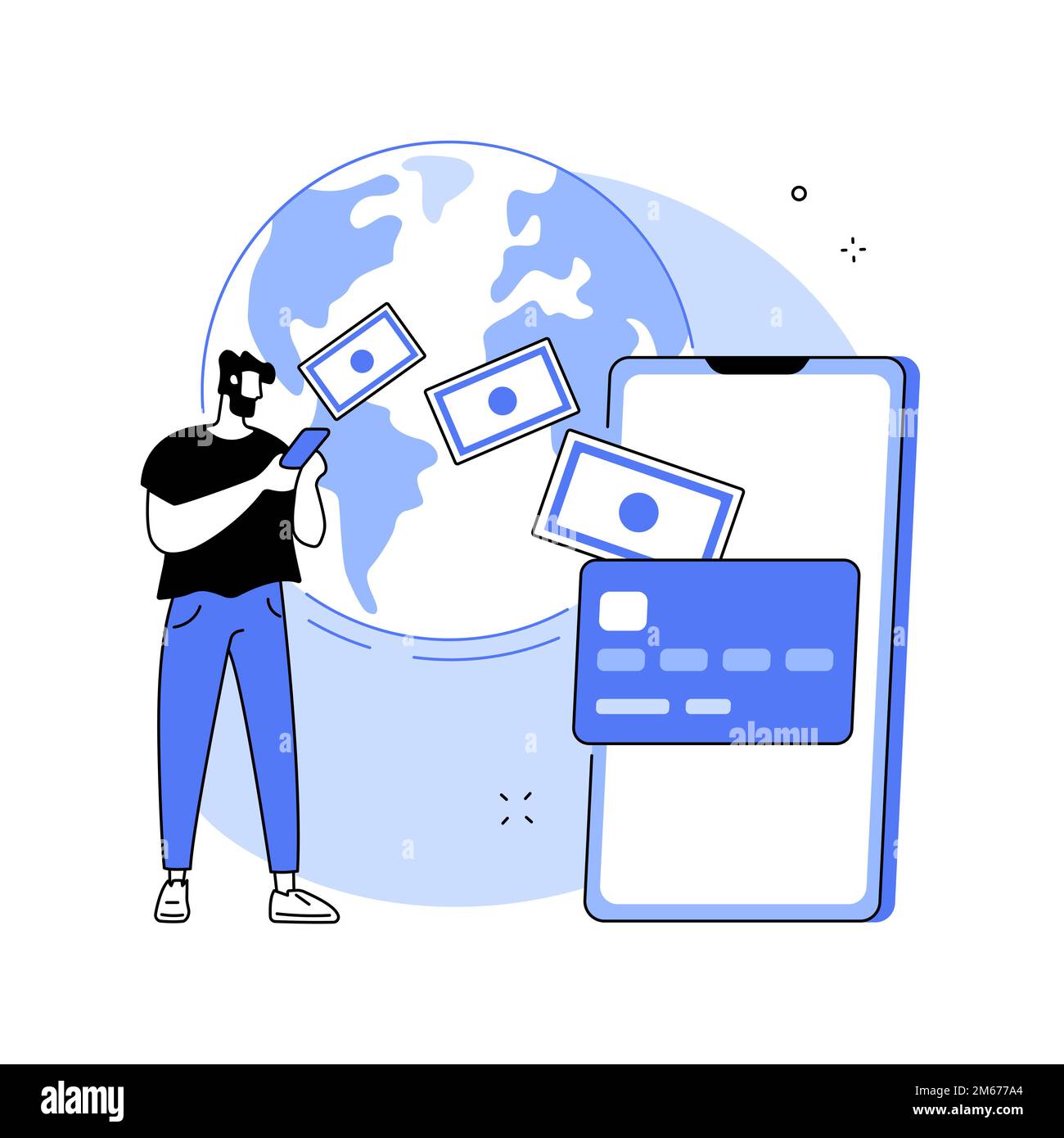 Money transfer abstract concept vector illustration. Credit card ...