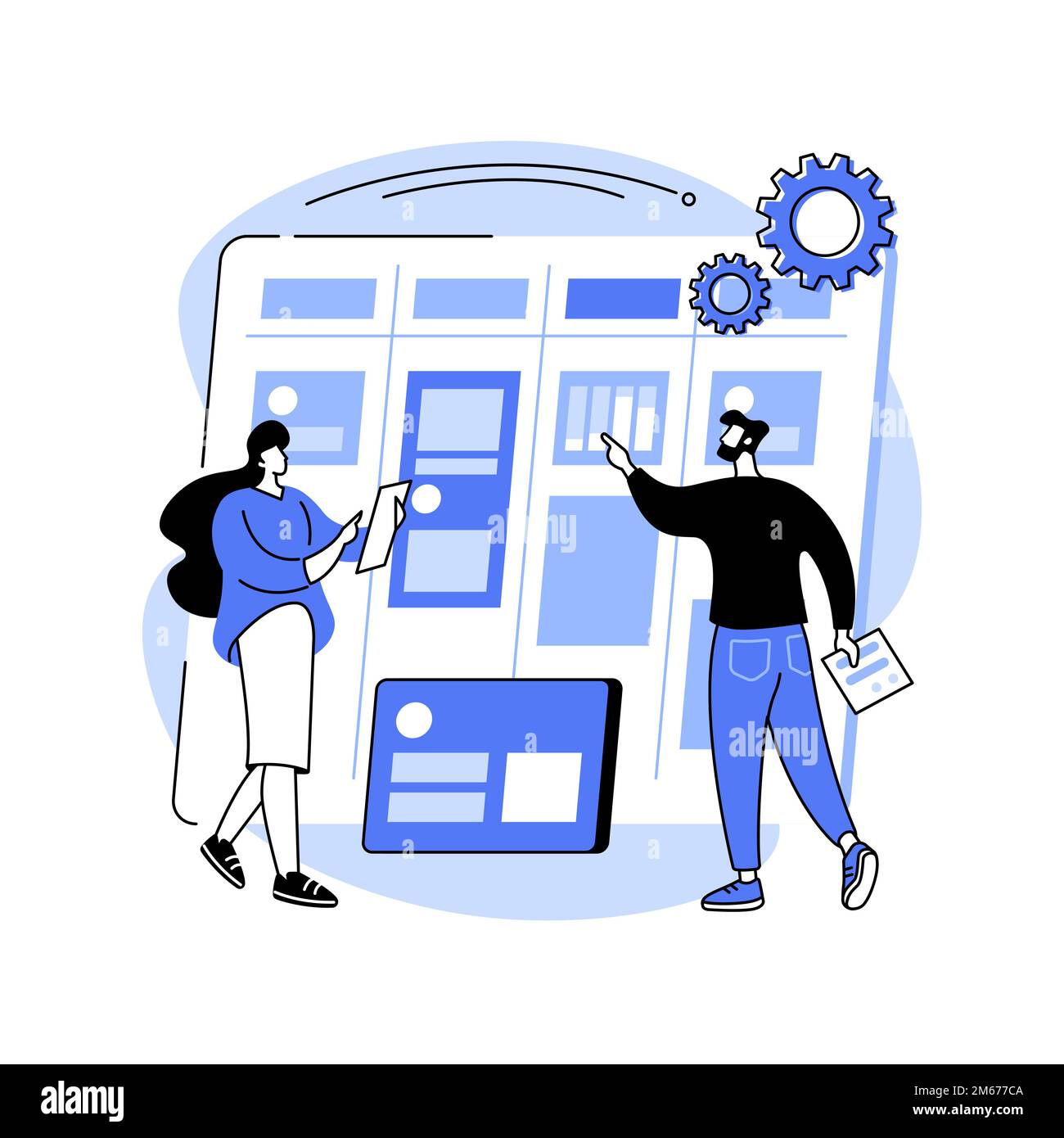 Kanban board abstract concept vector illustration. Teamwork ...