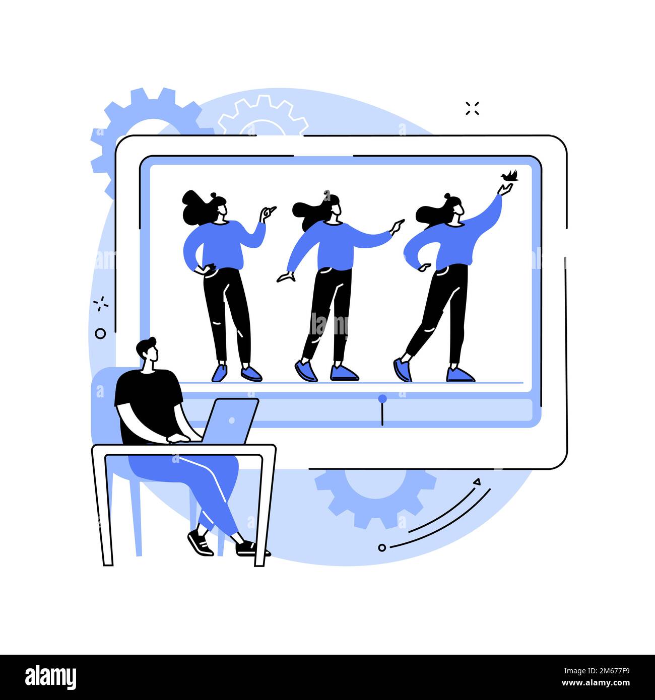 Computer Animation Abstract Concept Vector Illustration. Animation