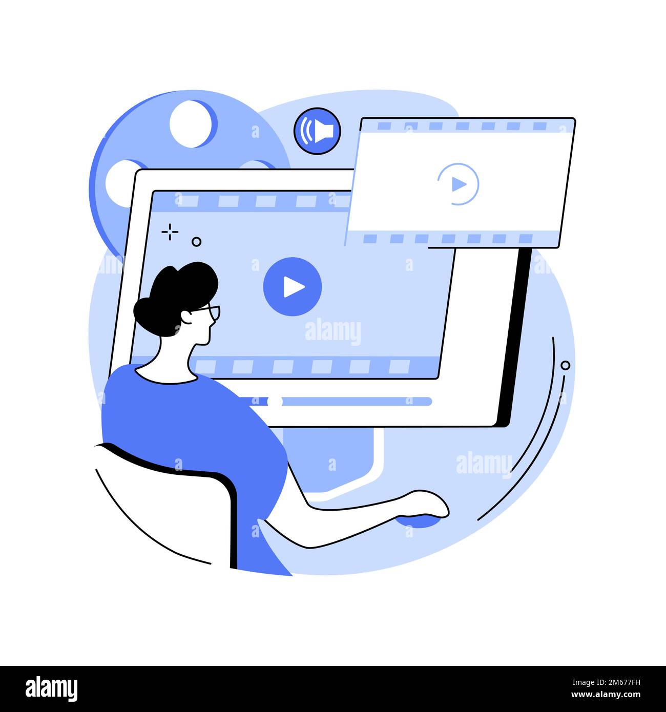 Video editor blue linear hi-res stock photography and images - Alamy