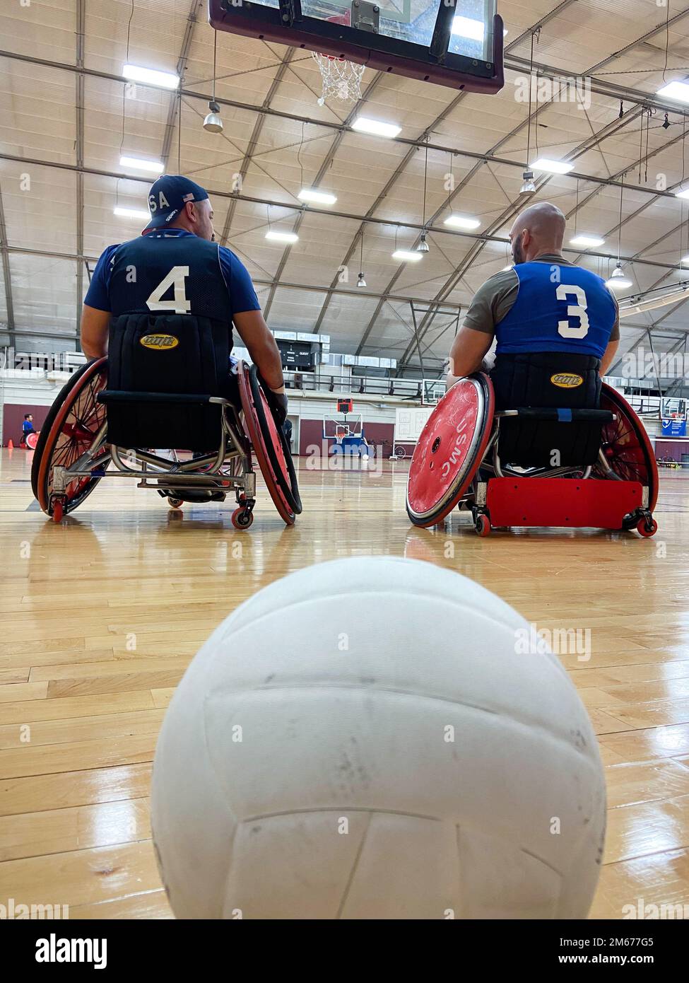The Wheelchair Rugby team works on their skills during the Invictus ...