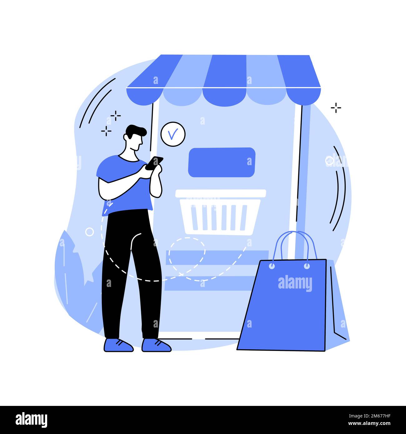 Online order abstract concept vector illustration. Online food ordering ...