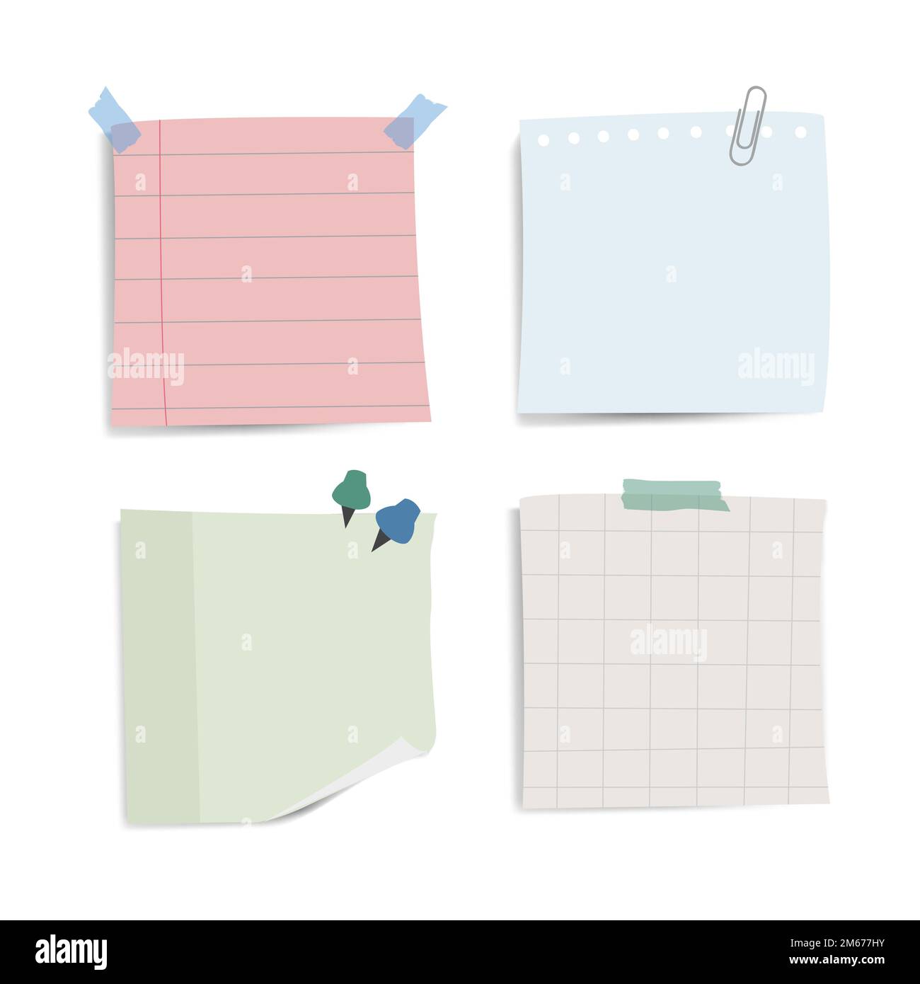 Blank reminder paper notes vector set Stock Vector Image & Art - Alamy