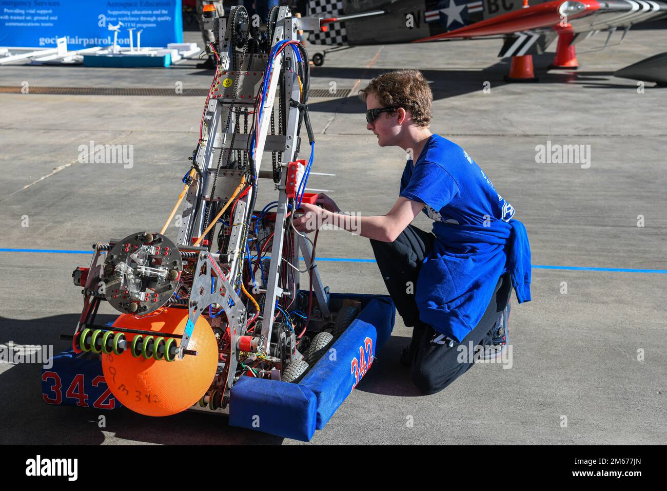 An Air Expo attendee experiments with a STEM display at the Titans of ...