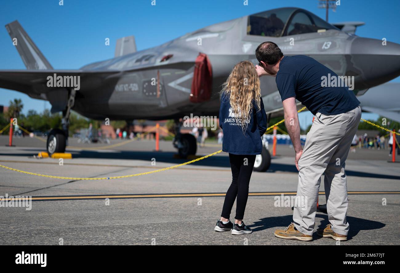 Spectators admire a static display at the Titans of Flight Air Expo ...