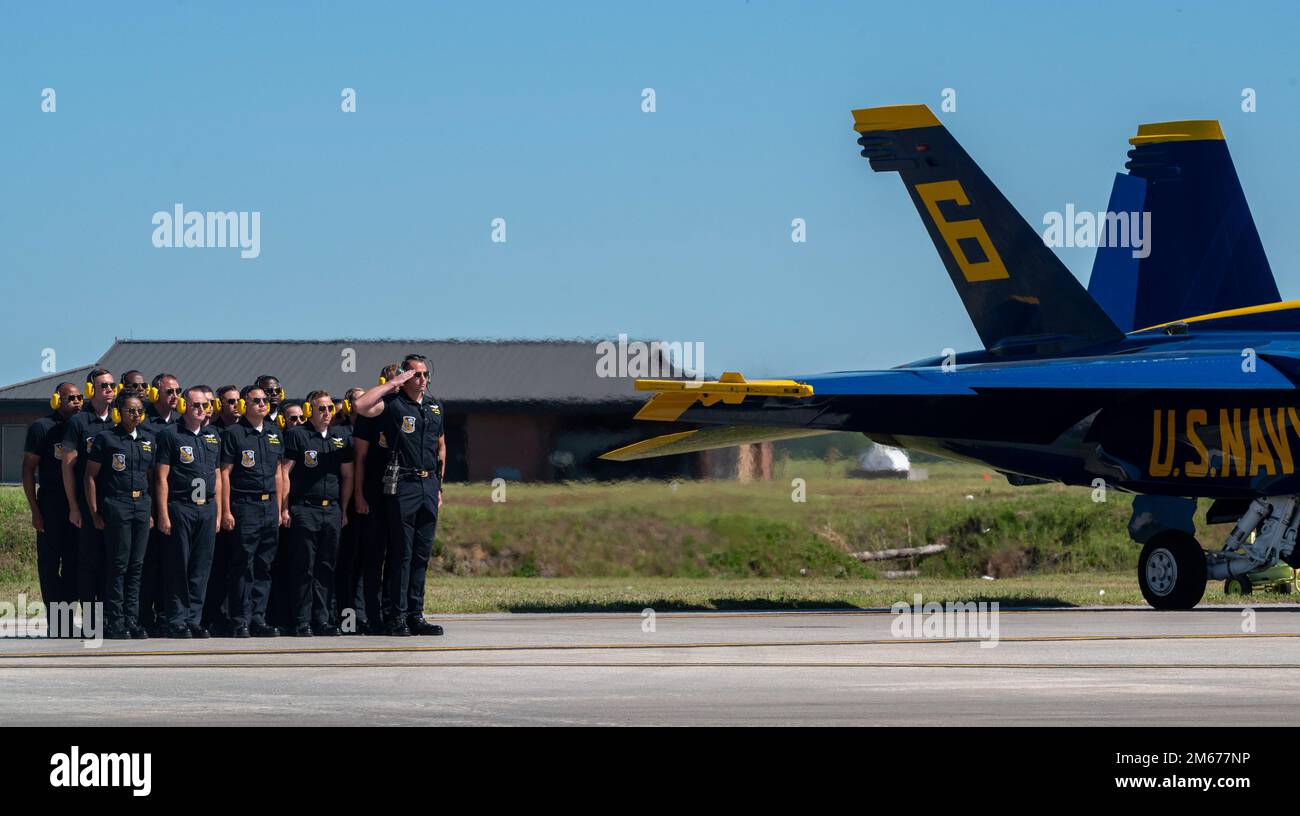 Team members from the U.S. Navy Flight Demonstration Squadron, the Blue ...