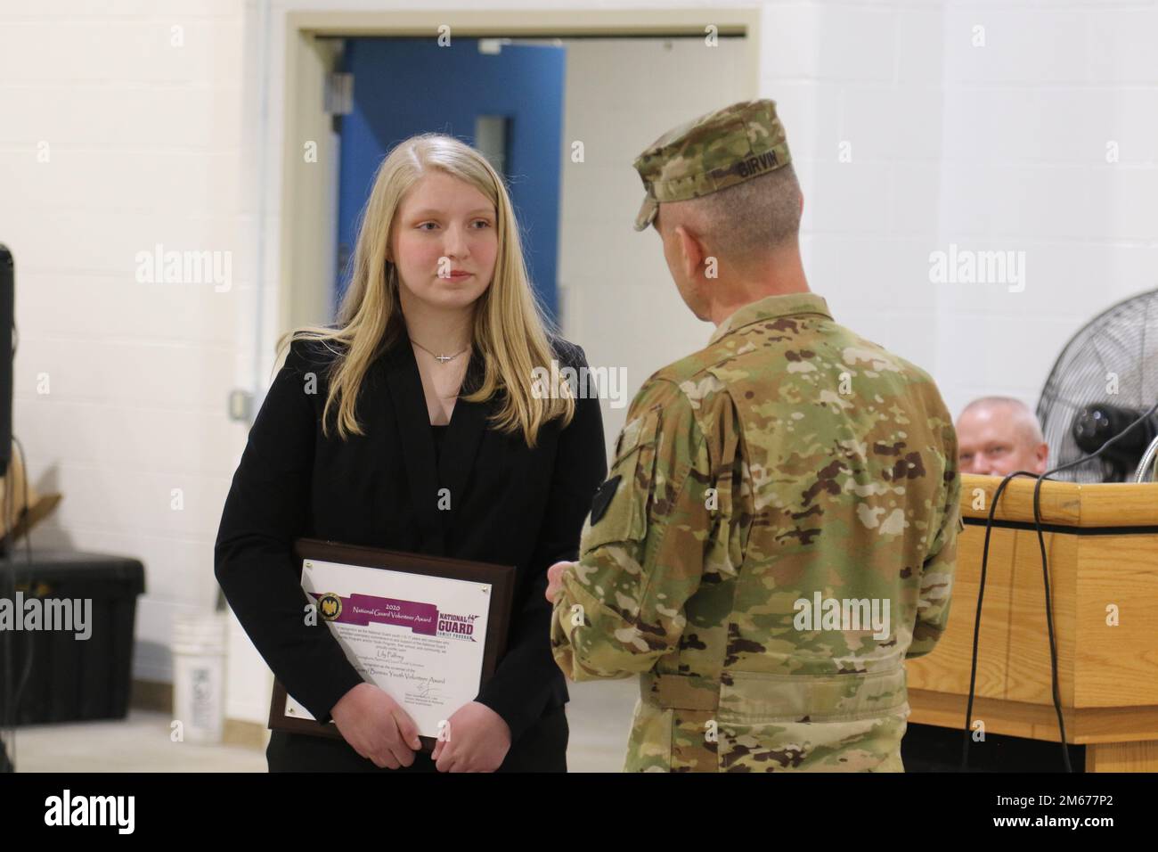U.S. Army Lt. Col. Michael Girvin, right, commander of the 28th ...