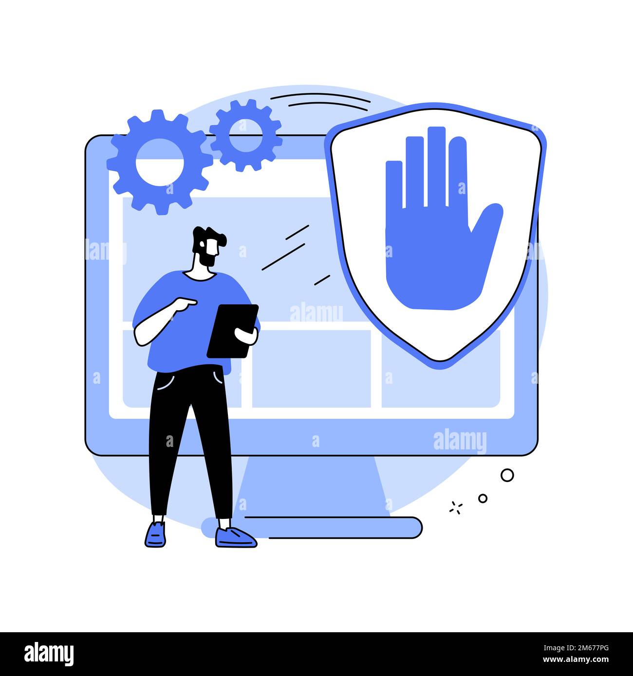 Ad blocking software abstract concept vector illustration. Removing ...