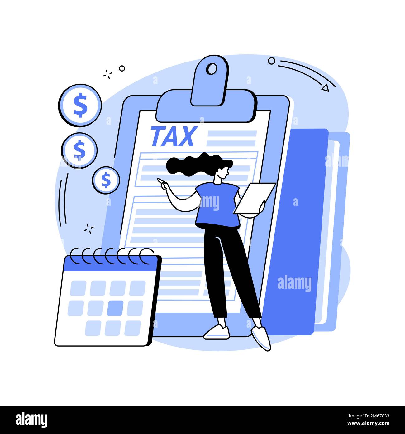 Tax year abstract concept vector illustration. Company tax calculation ...